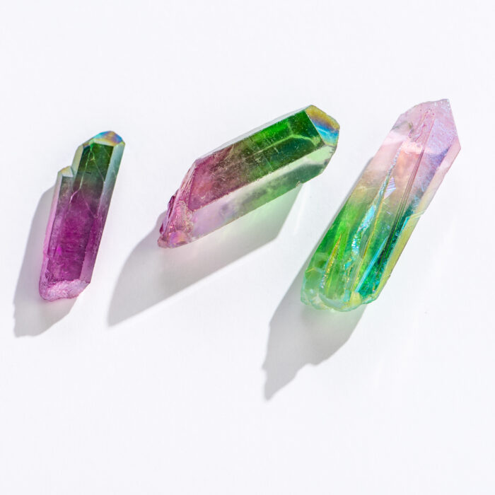 Pink-Green Ombre Quartz Crystal Points - GeoCentral