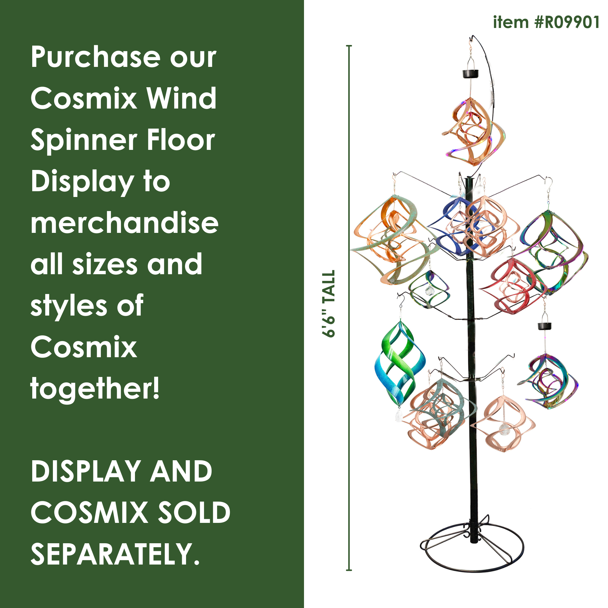 Patina & Copper Triple Helix Cosmix Garden Spinner - 20" - GeoCentral