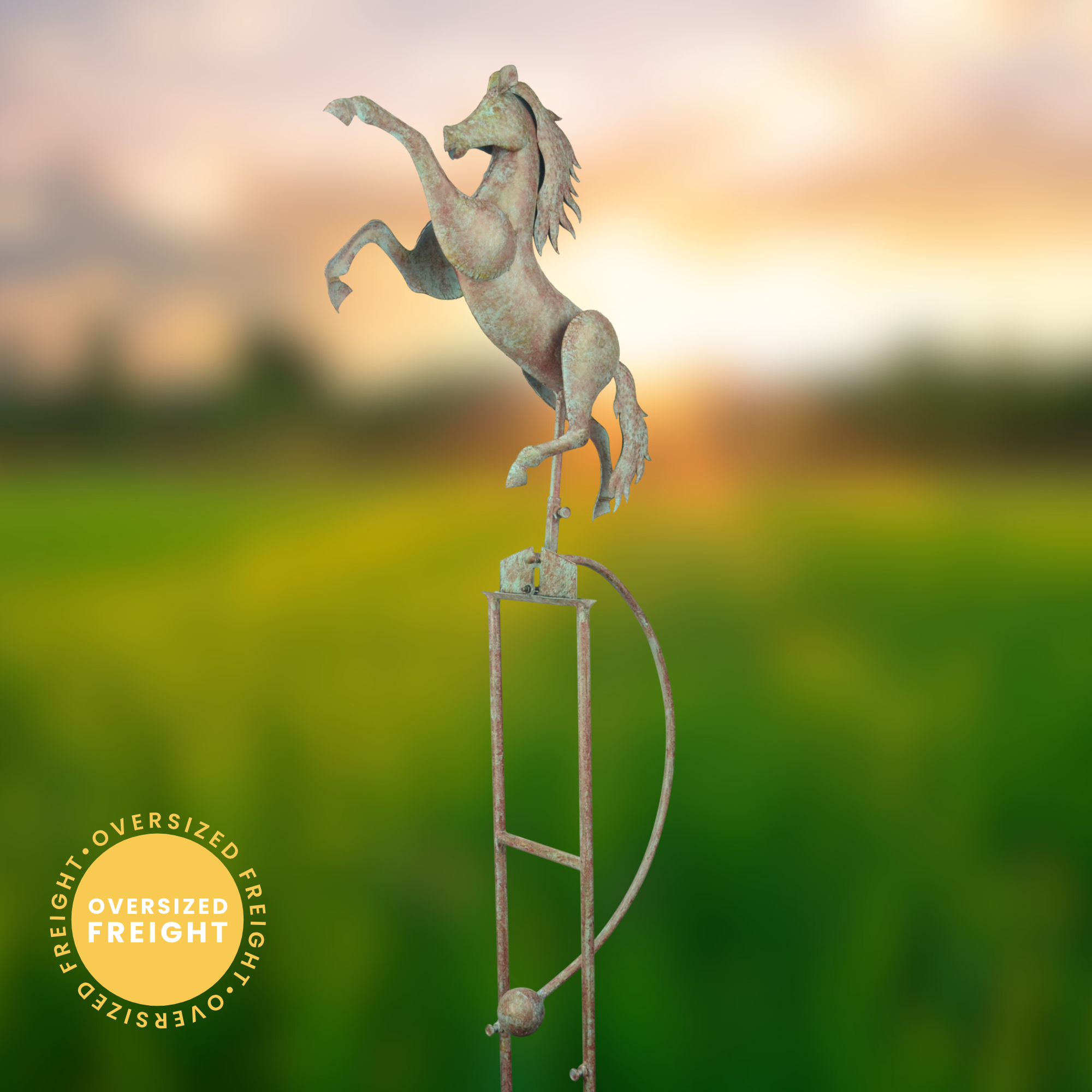 Large Stallion Balance Rocker Garden Stake - Over 5 ft Tall! - GeoCentral